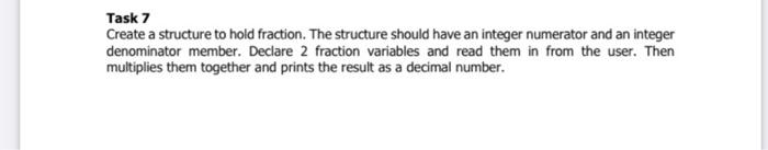 Solved Task 5 Write a program to store student information | Chegg.com