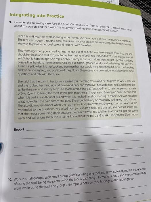 Solved Integrating into Practice 9. Consider the following | Chegg.com