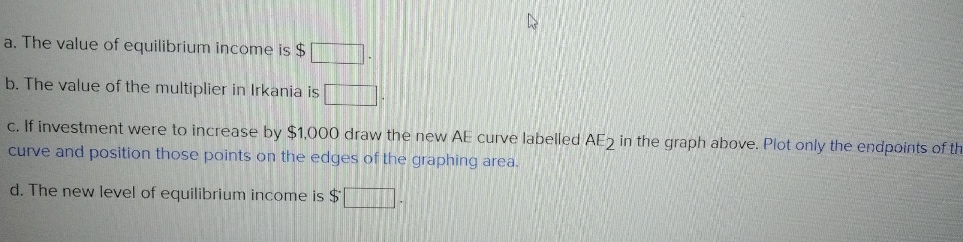 Irkania's aggregate expenditures function is shown in | Chegg.com
