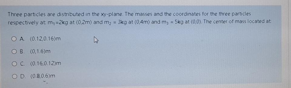 Solved Three particles are distributed in the xy-plane. The | Chegg.com