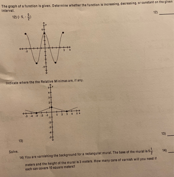 Solved The graph of a function is given. Determine whether | Chegg.com