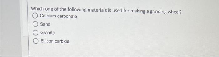 Solved Which one of the following materials is used for | Chegg.com