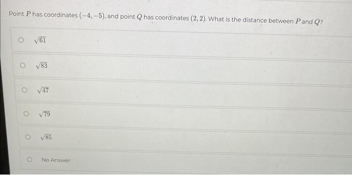 Solved Point P has coordinates (−4,−5), and point Q has | Chegg.com