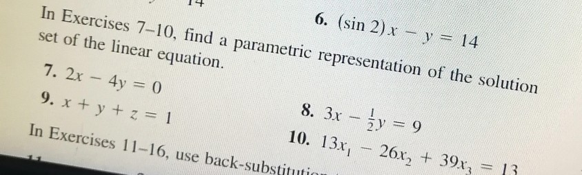 Solved In Exercises 7 10 Find A Parametric Representation