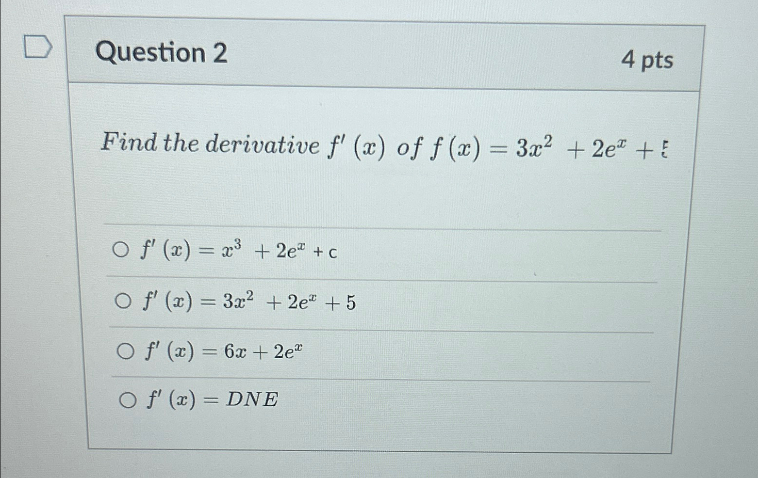 Solved Question 24 ﻿ptsFind the derivative f'(x) ﻿of | Chegg.com
