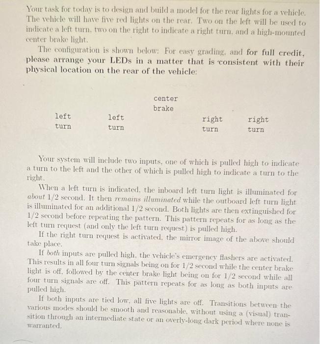 Solved Your task for today is to design and build a model | Chegg.com