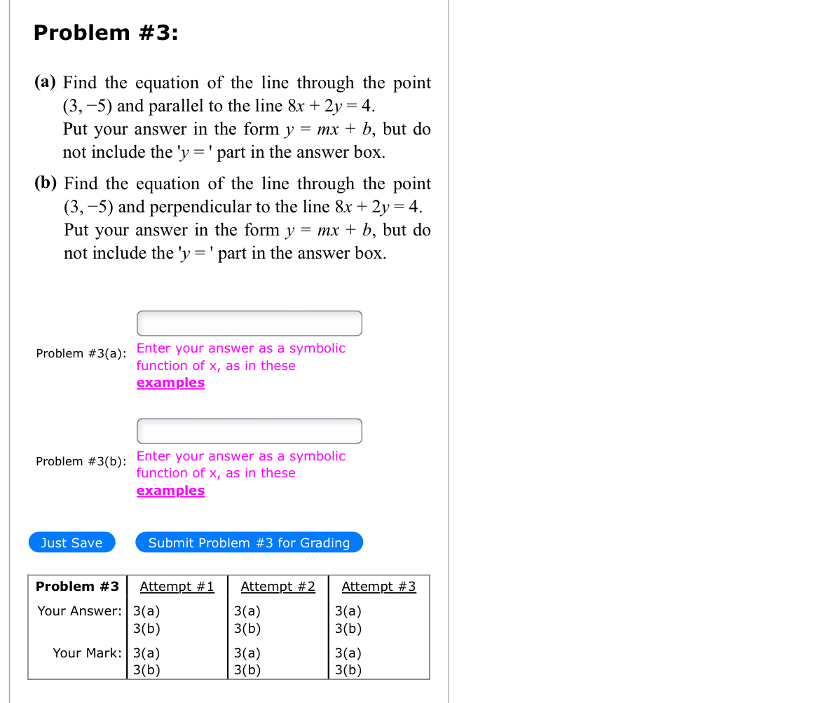 Solved Problem #3:(a) ﻿Find the equation of the line through | Chegg.com