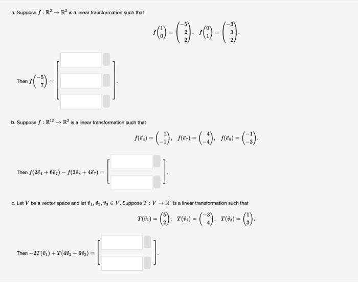 Solved A Suppose F R2→r3 Is A Linear Transformation Such