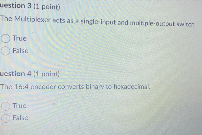 Solved uestion 3 (1 point) The Multiplexer acts as a | Chegg.com Solved uestion 3 (1 point) The Multiplexer acts as a | Chegg.com