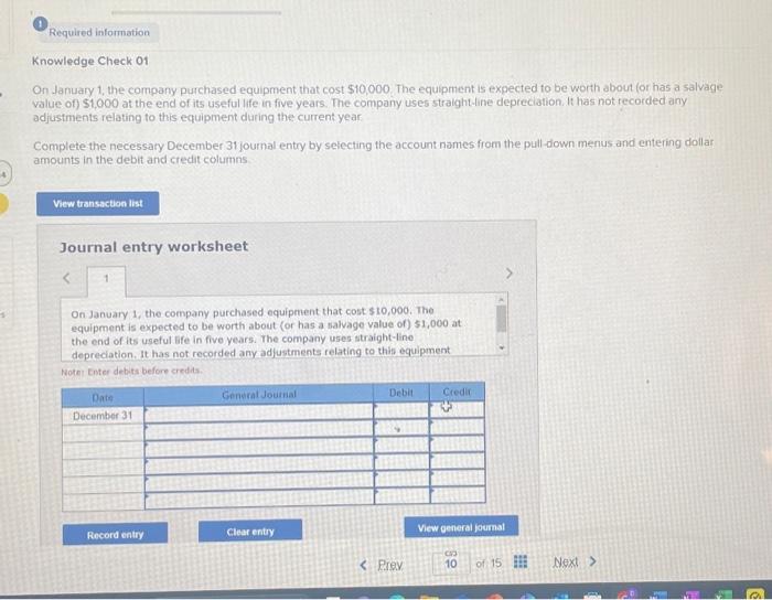 Solved On January 1 , the company purchased equipment that | Chegg.com
