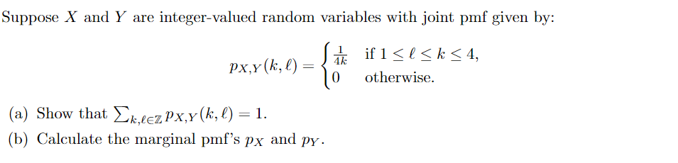 Solved Suppose X and Y are integer-valued random variables | Chegg.com