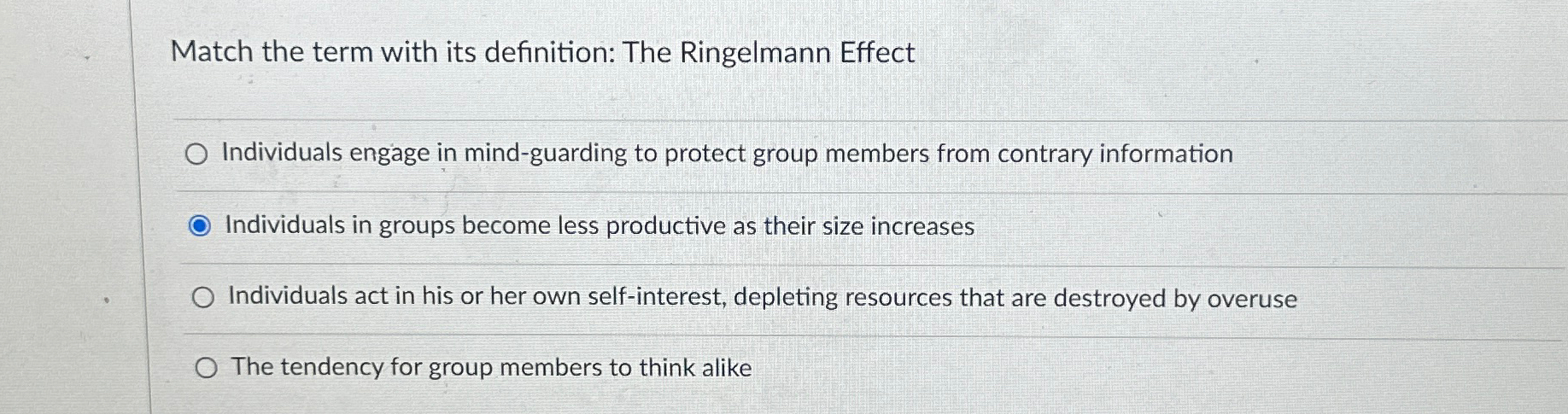 Solved Match the term with its definition: The Ringelmann | Chegg.com