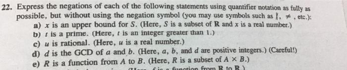 Solved 2. Express the negations of each of the following | Chegg.com