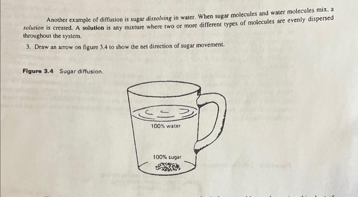 Solved Another example of diffusion is sugar dissolving in | Chegg.com
