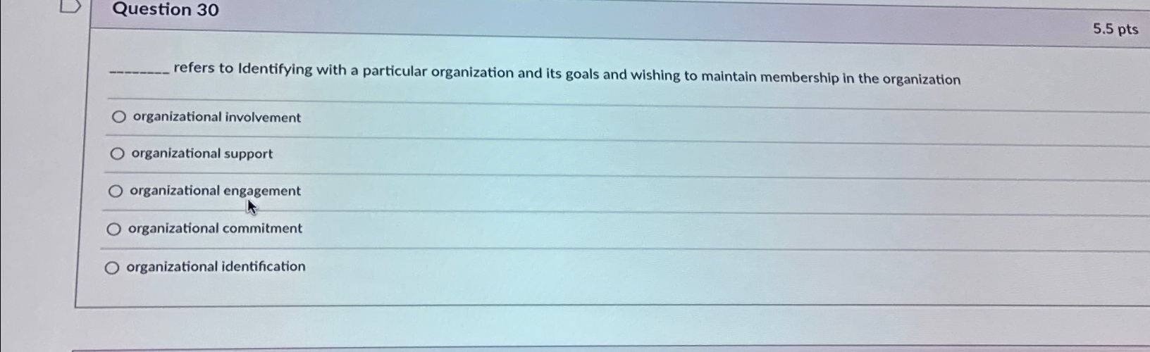 Solved Question 30refers to Identifying with a particular | Chegg.com