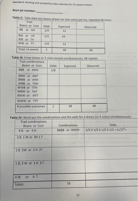 Solved Exercise 4. Working with nrobabilty/ data collection | Chegg.com