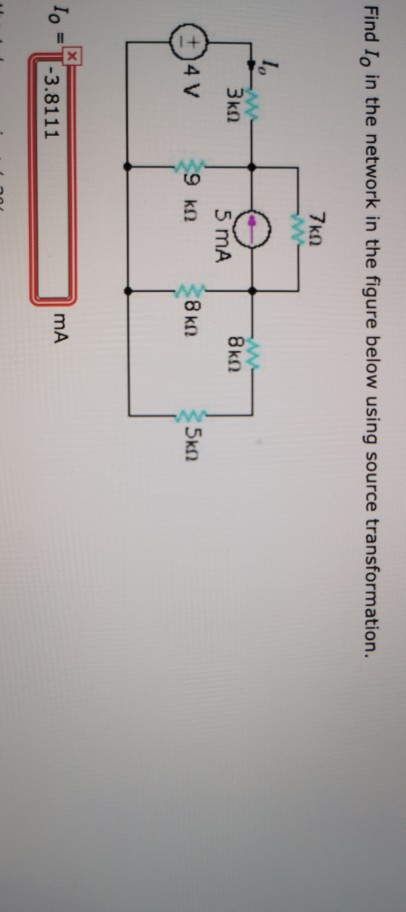 Solved Find Io in the network in the figure below using | Chegg.com