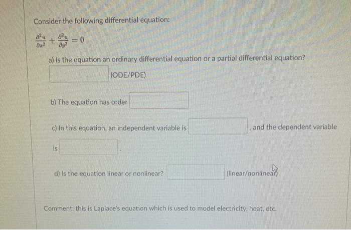Solved Consider the following differential equation: ou + | Chegg.com