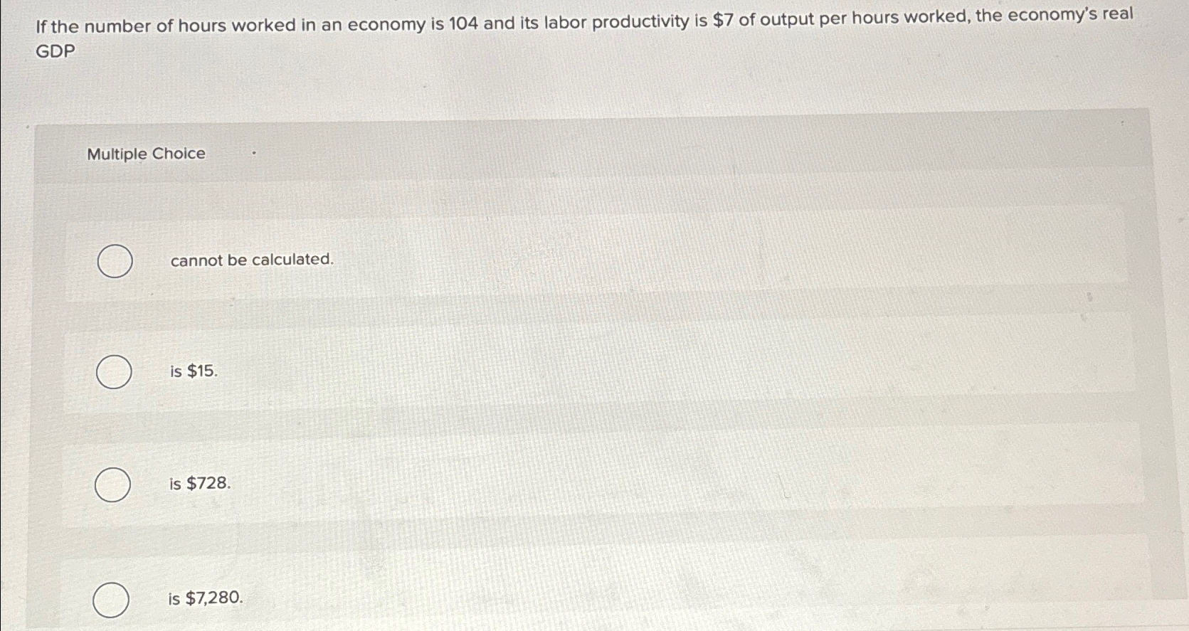 Solved If the number of hours worked in an economy is 104 | Chegg.com