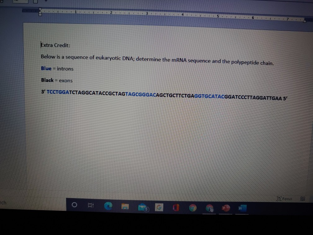 Solved Extra Credit: Below is a sequence of eukaryotic DNA; | Chegg.com