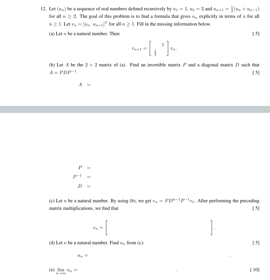 Solved Let (un) ﻿be a sequence of real numbers defined | Chegg.com