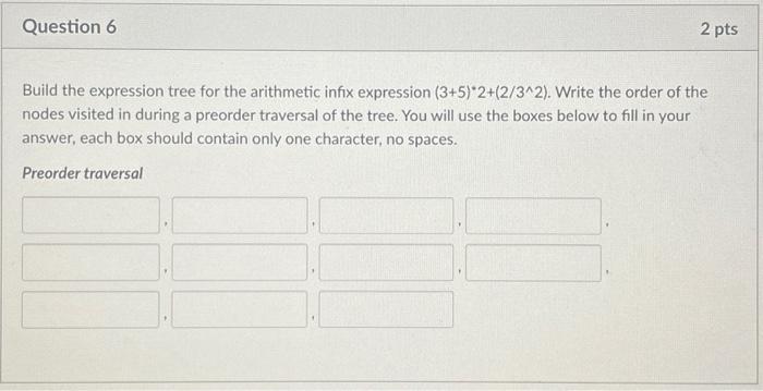 Solved Build the expression tree for the arithmetic infix | Chegg.com