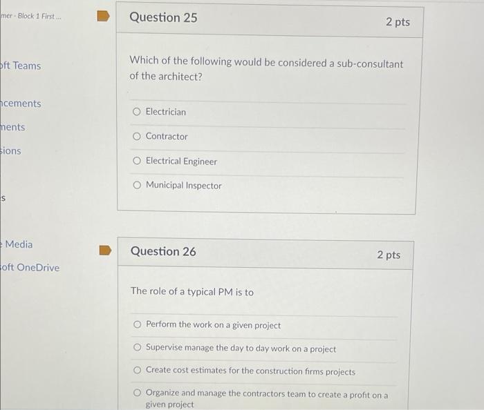 Solved mer-Block 1 First... oft Teams cements ments sions s | Chegg.com