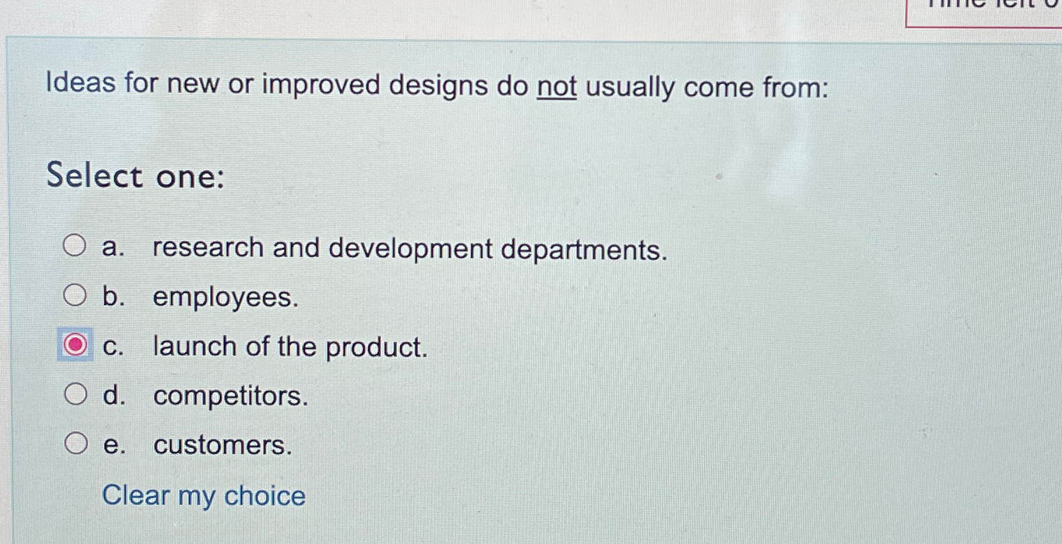 Solved Ideas for new or improved designs do not usually come | Chegg.com