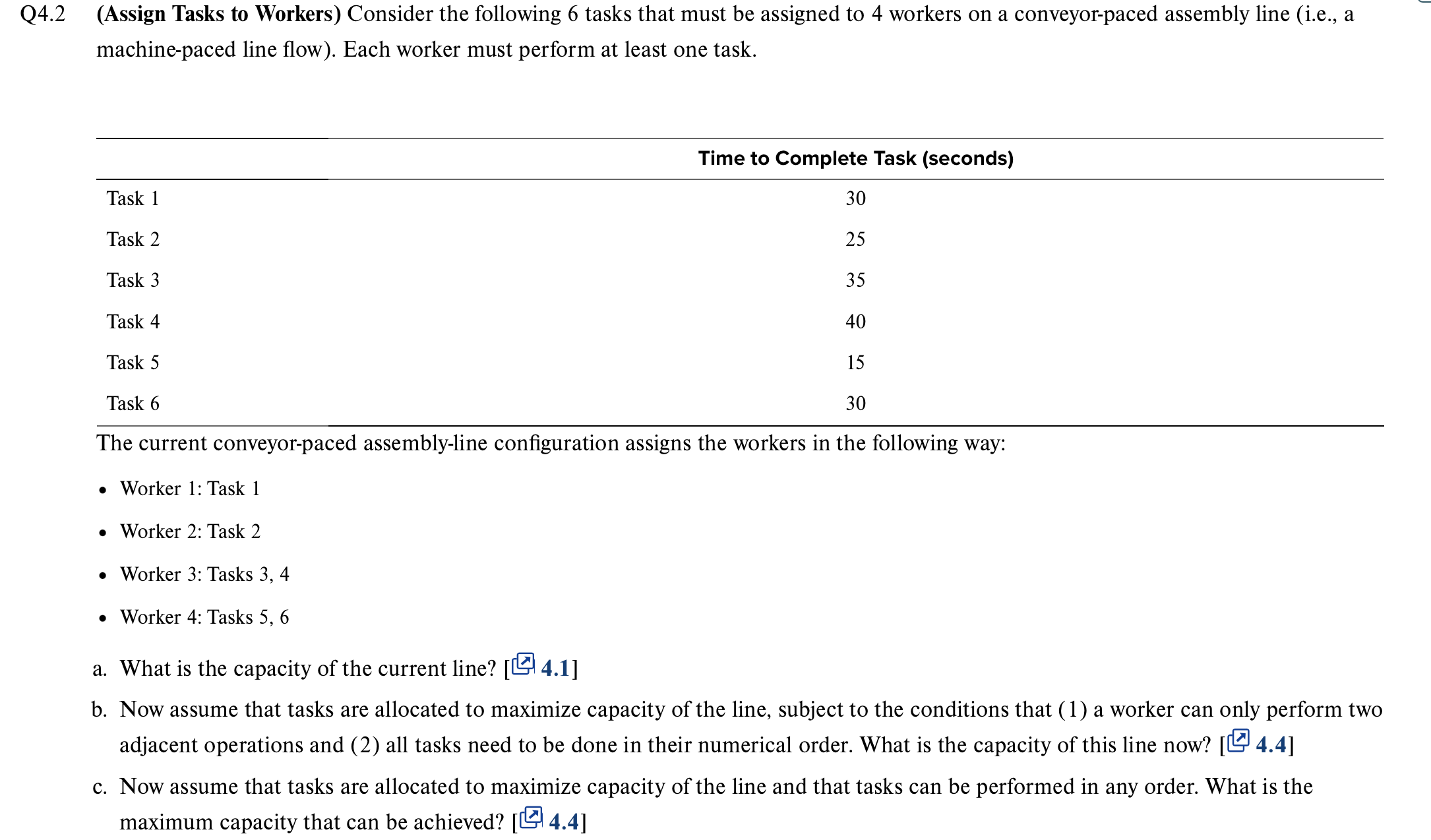 Solved Q4.2 (Assign Tasks to Workers) ﻿Consider the | Chegg.com