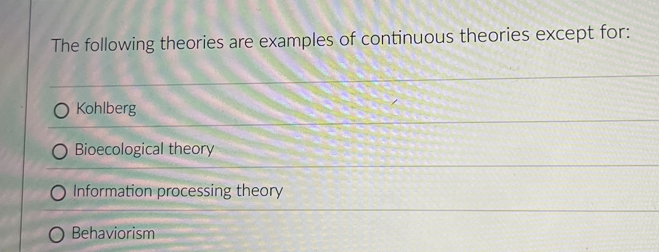 Solved The following theories are examples of continuous | Chegg.com