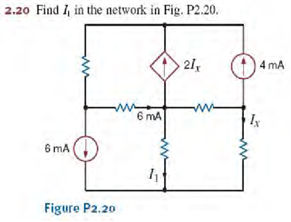 Solved Find I 1 in the network in Fig. P2.20. Figure P2.20 | Chegg.com