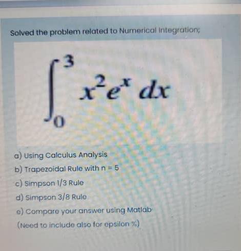 Solved Solved the problem related to Numerical | Chegg.com