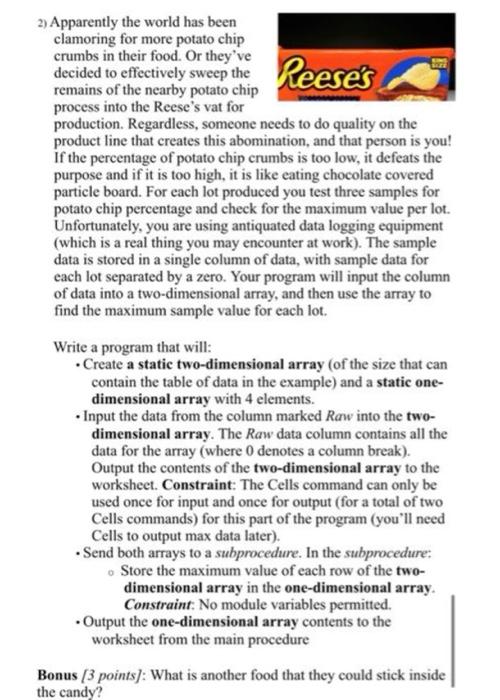 Solved code should be written in (VBA module) in excel | Chegg.com