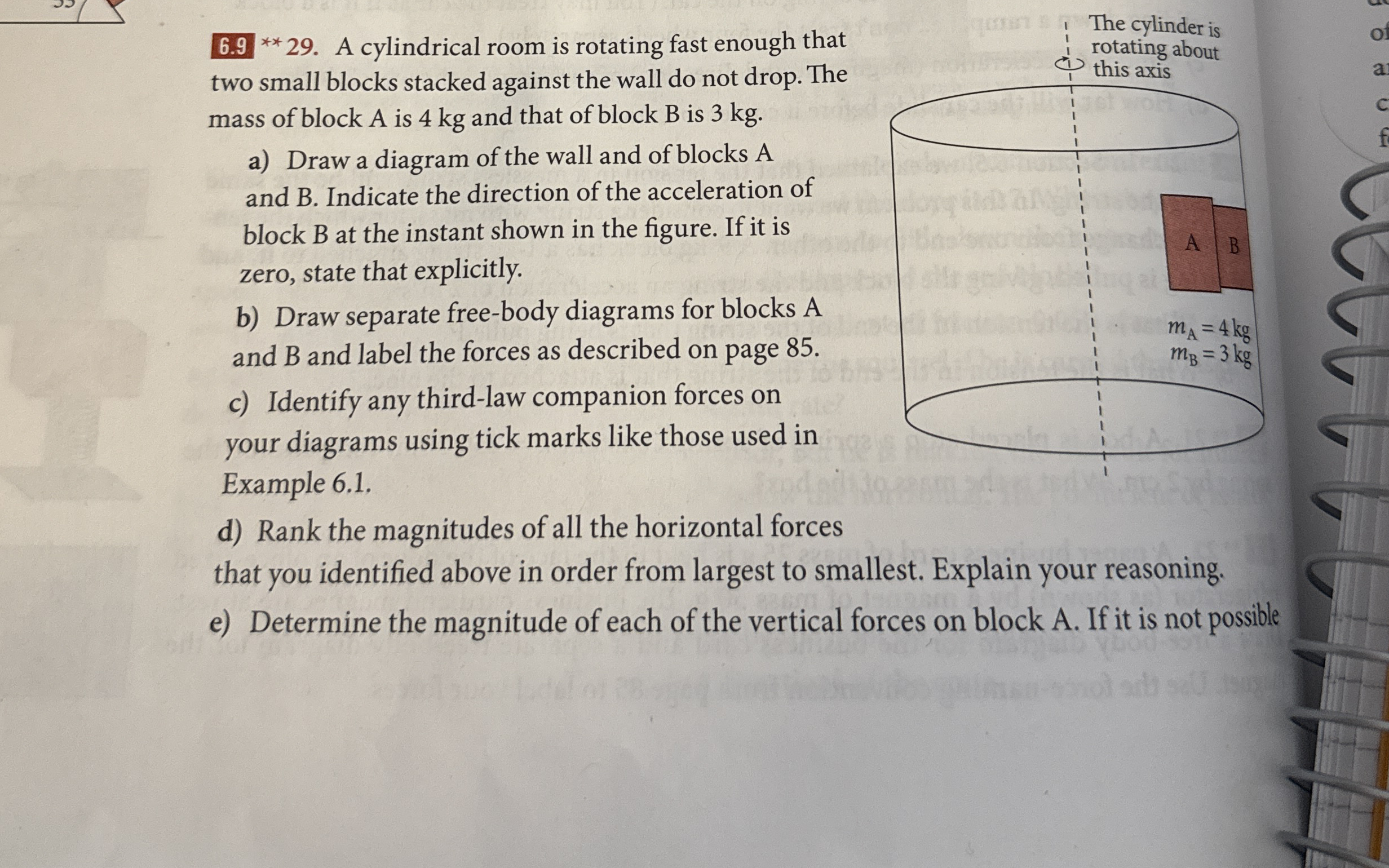 6.9****29. ﻿A cylindrical room is rotating fast | Chegg.com