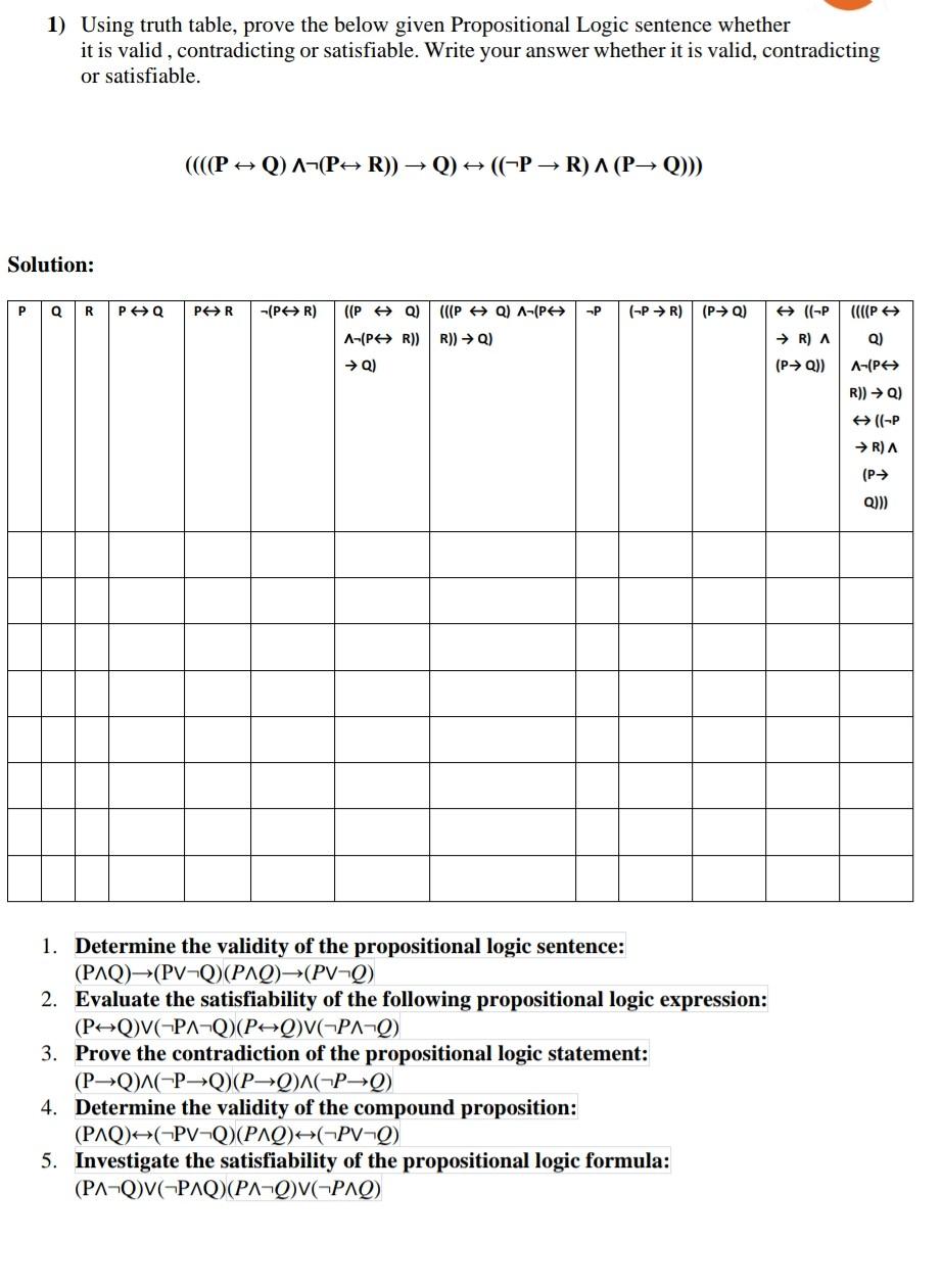 Solved 1) Using truth table, prove the below given | Chegg.com