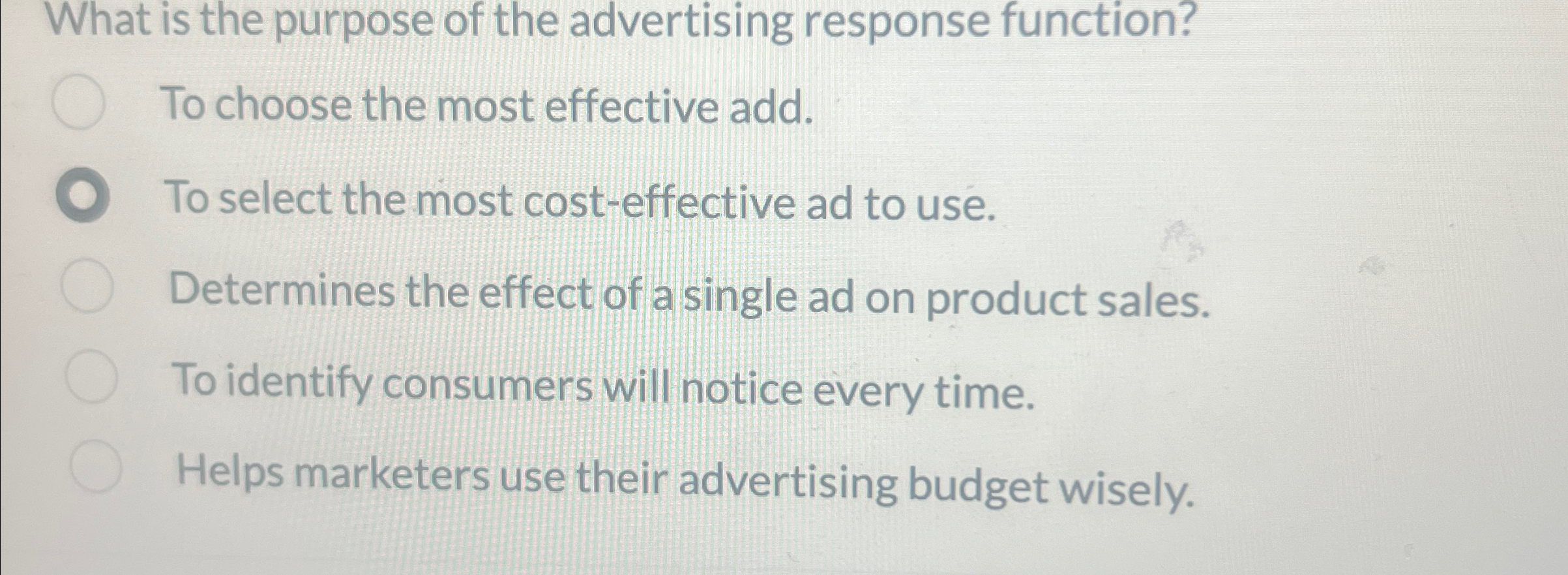 Solved What is the purpose of the advertising response | Chegg.com