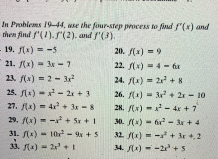 Solved In Problems 19–44, use the four-step process to find | Chegg.com