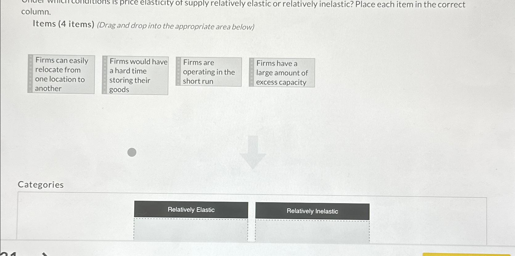 Solved column.Items (4 ﻿items) (Drag and drop into the | Chegg.com
