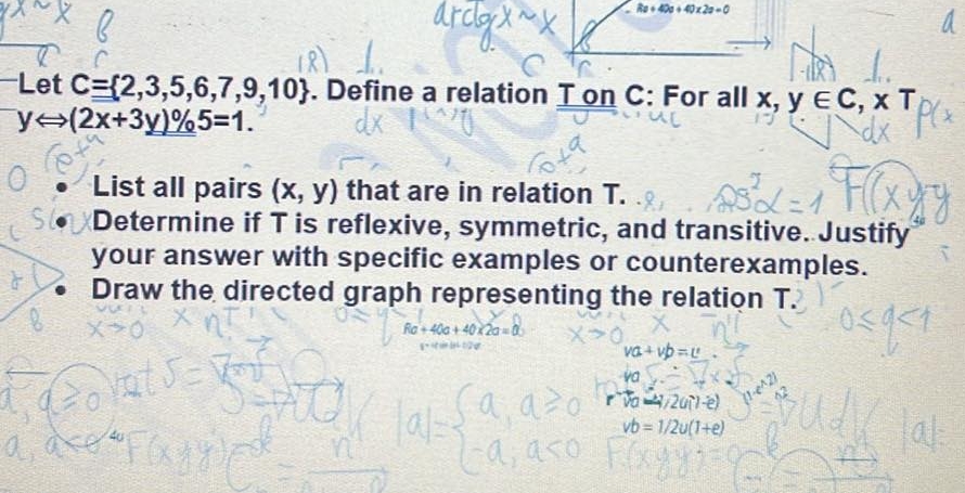Solved Let C-={2,3,5,6,7,9,10}. ﻿Define a relation T ﻿on C | Chegg.com