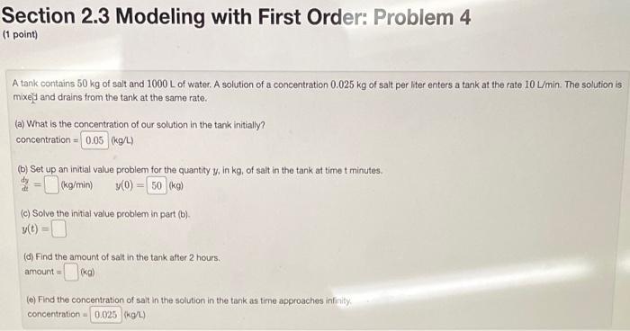 Solved Section 2 3 Modeling With First Order Problem 4 1
