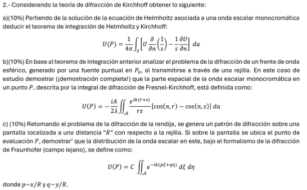 2.- ﻿Considerando la teoría de difracción de | Chegg.com