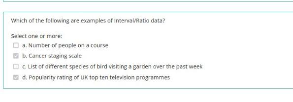 Solved Which of the following are examples of Interval/Ratio | Chegg.com