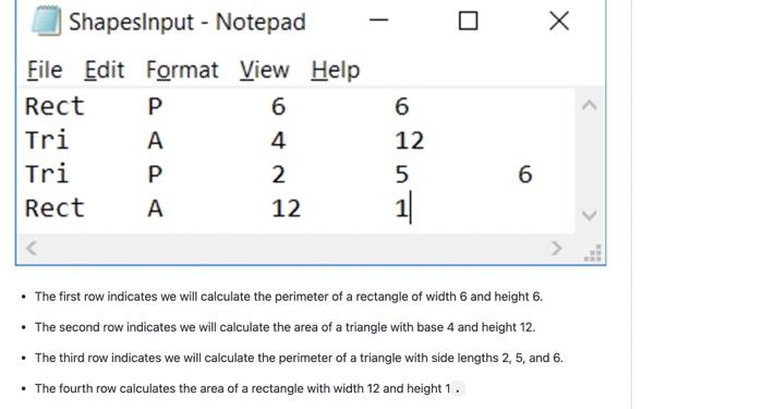 Rect 6 Tri A VT 4 12 Tri P. 5 6 N Rect A 12 1 Cir A 3 | Chegg.com