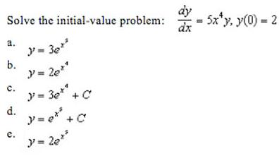 Solved Solve the initial value problem: dy/dx = 5x4y, y(0) = | Chegg.com