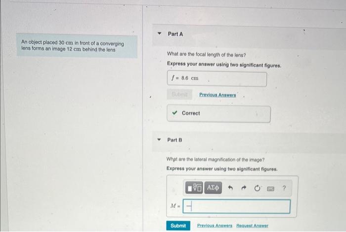 Solved An object placed 30 cm in front of a converging lens | Chegg.com