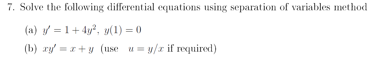 Solved Solve the following differential equations using | Chegg.com