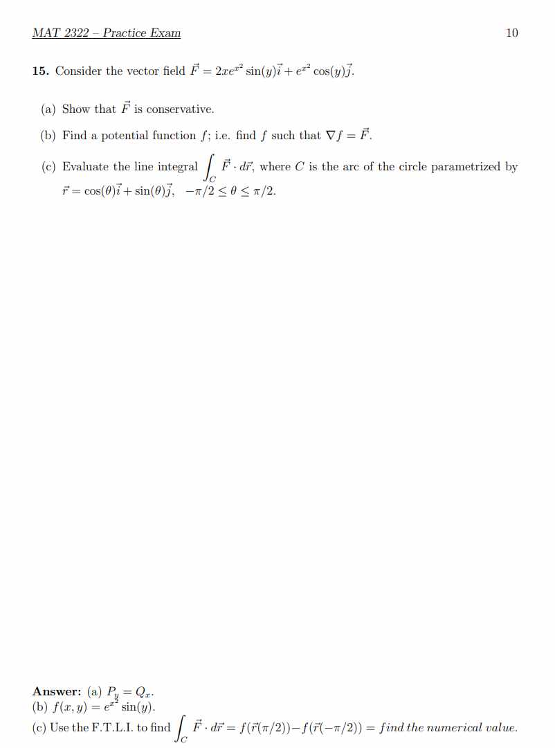Solved Consider the vector field | Chegg.com