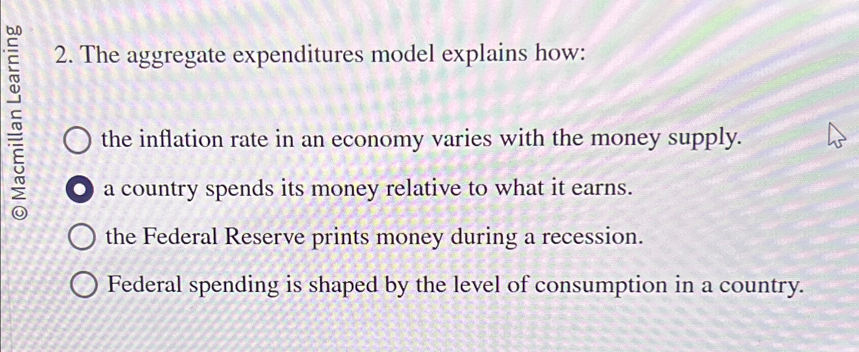Solved The aggregate expenditures model explains how:the | Chegg.com