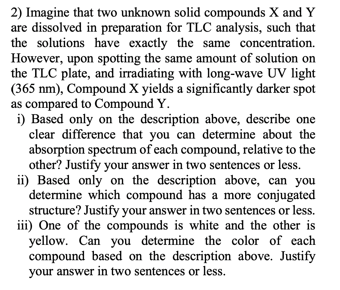 Solved 2) ﻿Imagine that two unknown solid compounds \( ﻿X \) | Chegg.com