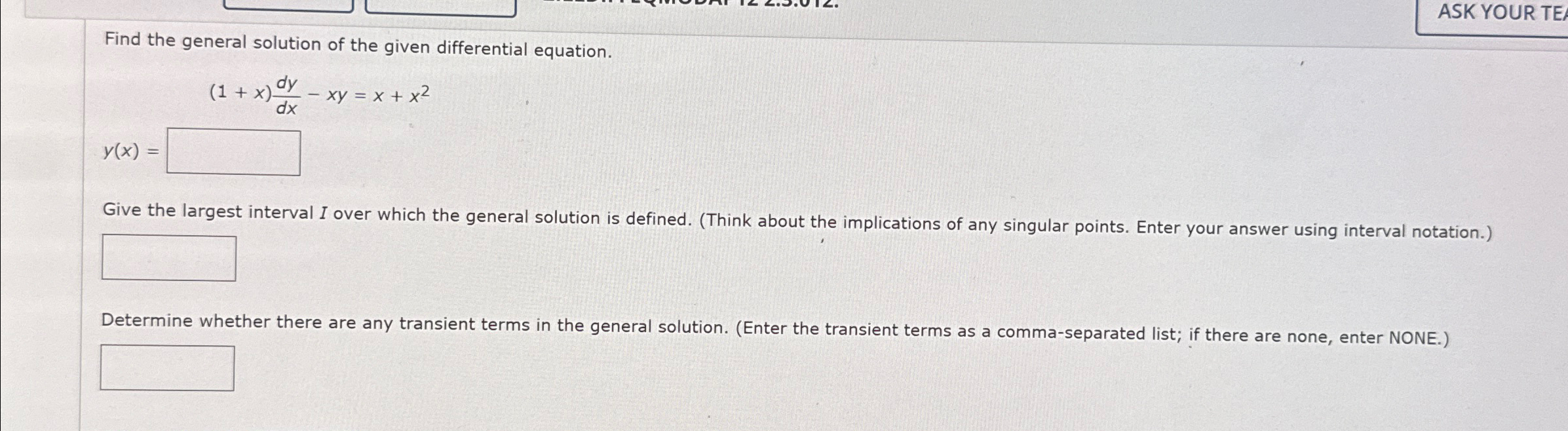 Solved Find the general solution of the given differential | Chegg.com